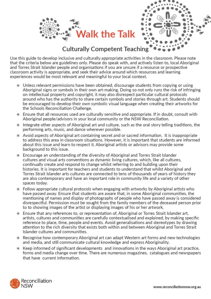 Culturally competent teaching - NSW Schools Reconciliation Challenge